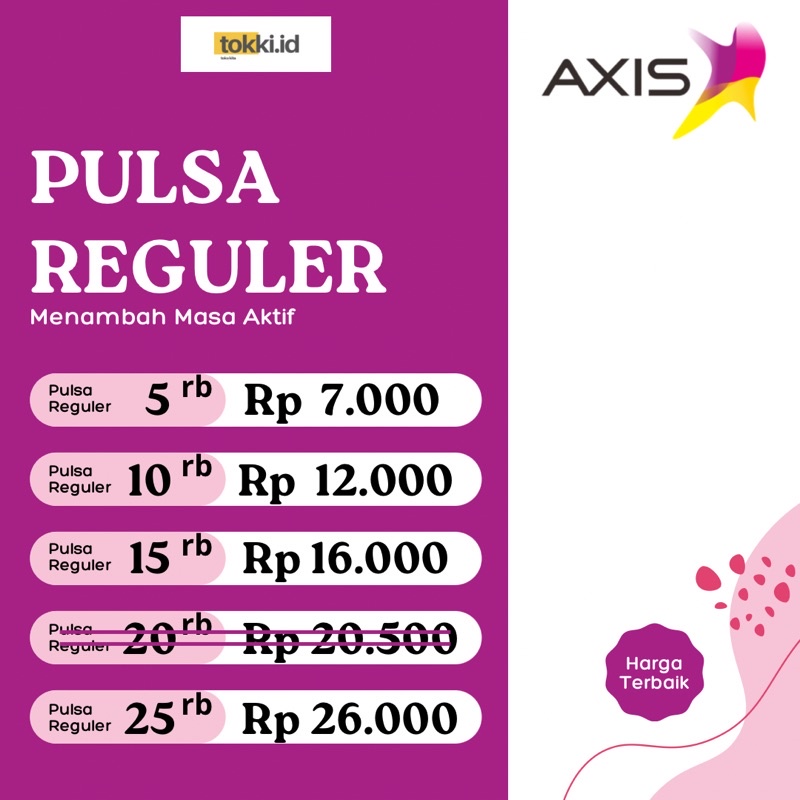 Jual Pulsa AXIS Murah 5K 10K 15K 25K | Shopee Indonesia