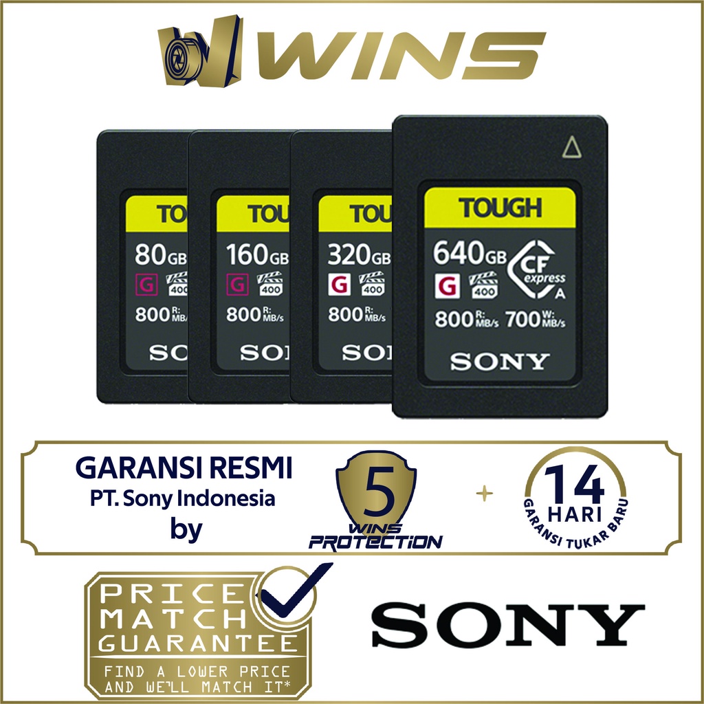 Jual Sony CFexpress Type A TOUGH Memory Card 80Gb 160Gb 320Gb 640Gb ...