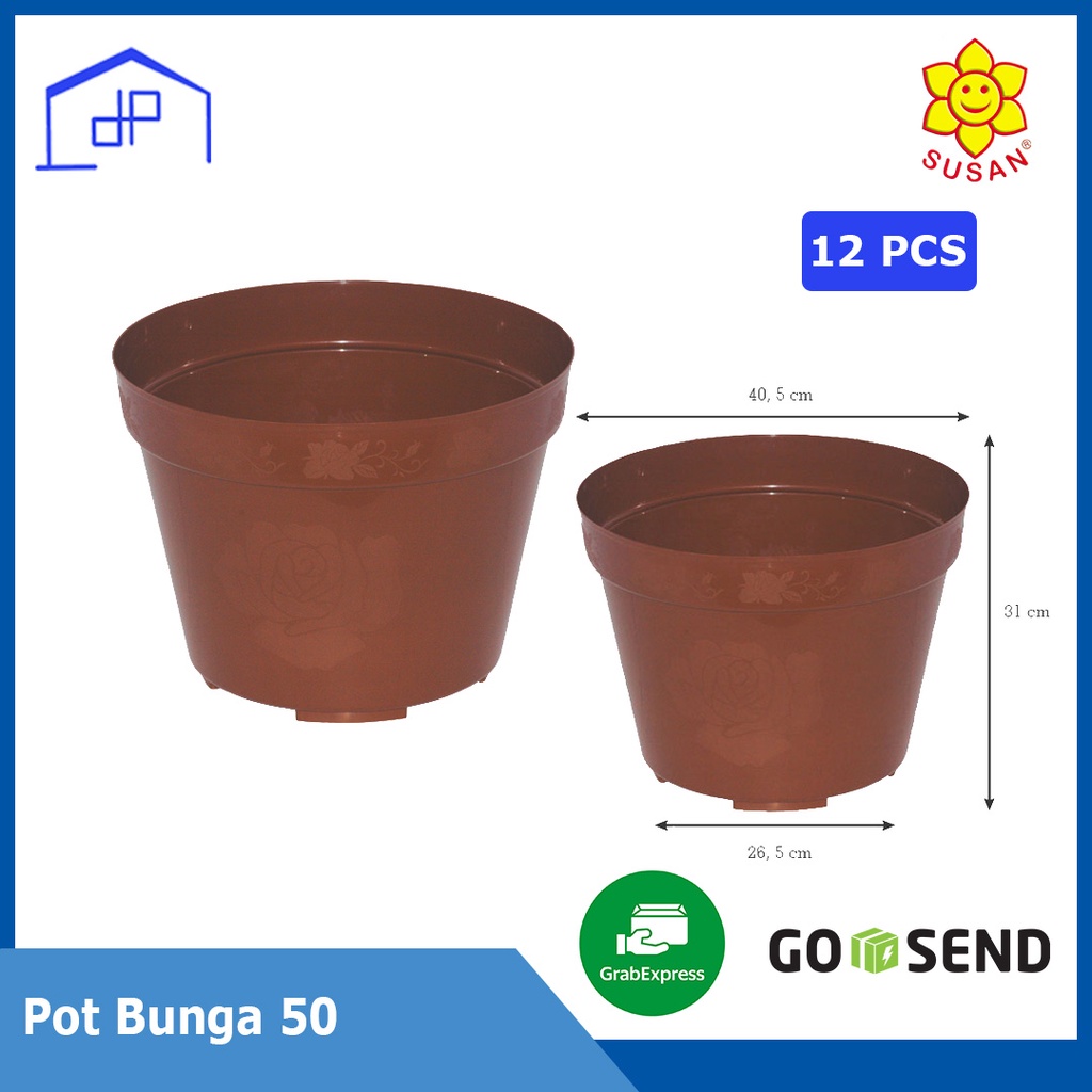 Jual (12PCS) - Pot Bunga 50 - Pot Plastik - Pot Tanaman - Susan ...