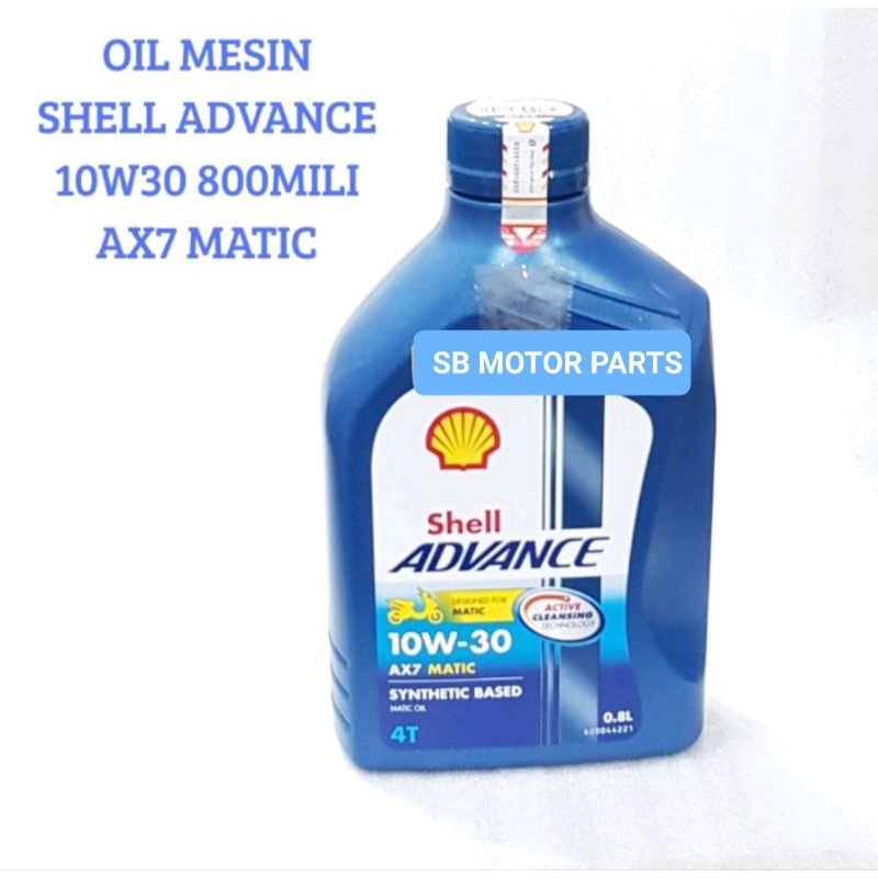 Jual OLI MESIN 4T OLI SHELL SDVANCE AX7 MATIC 10W30 800MILI BARANG ...