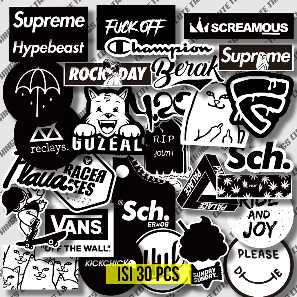 Jual 30PCS Stiker pack brand lokal hype spesial series Hype 30 black ...