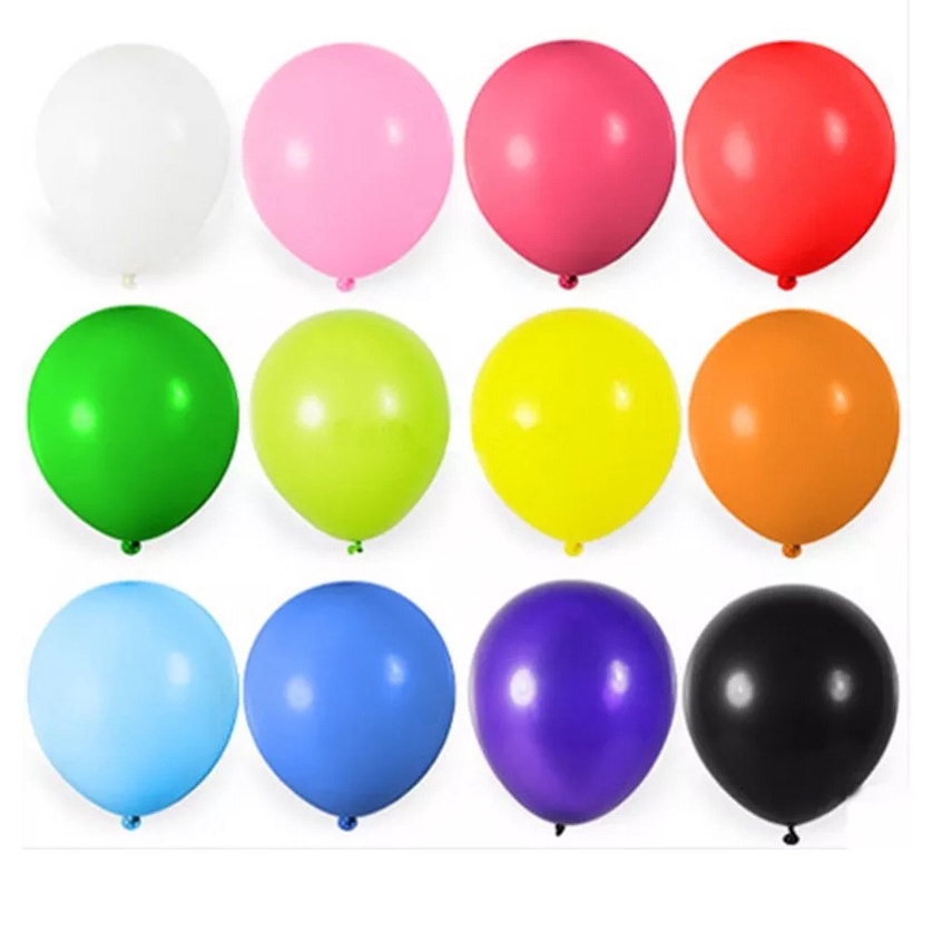 Jual Balon Latex Warna Doff isi 10pcs Ukuran 12 inch Balon Ulang Tahun ...