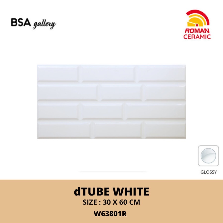 Jual ROMAN CERAMIC dTUBE WHITE 30X60 / KERAMIK DINDING DAPUR W63801R ...