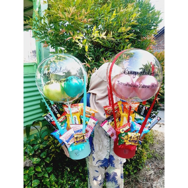 Jual buket balon snack bigsize/hot air ballon snack bigsize/balon besar ...