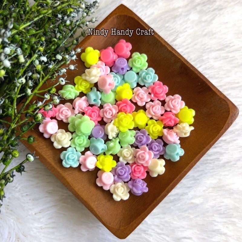 Jual Monte Bunga Mawar Mini - Mote Anak - Mote Warna Warni - Mote ...