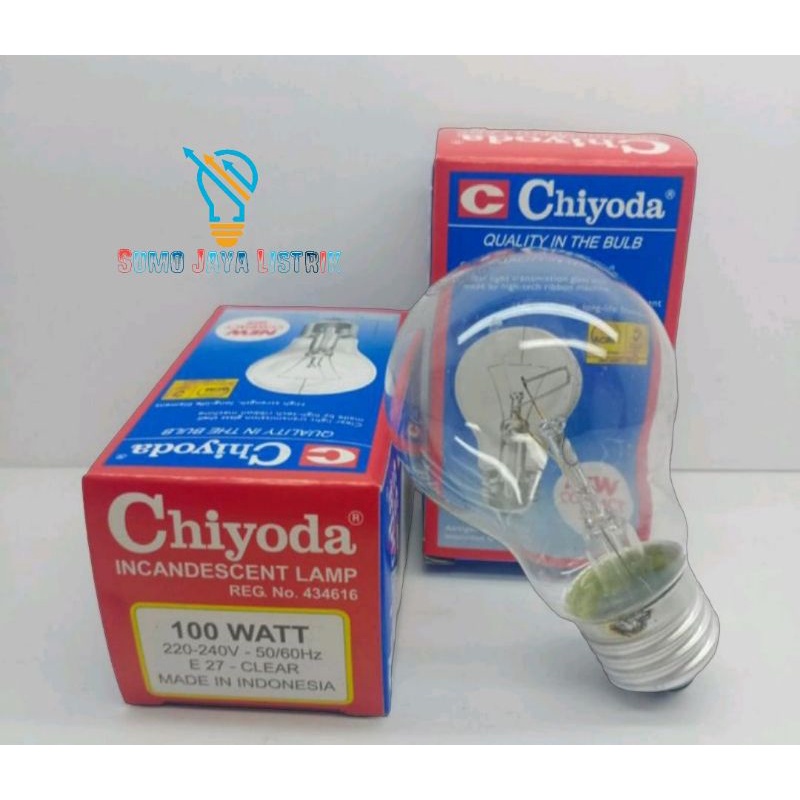 Jual Lampu Dop Pijar Chiyoda PS55 100watt/Lampu Ayam Kuning Panas Kaca ...