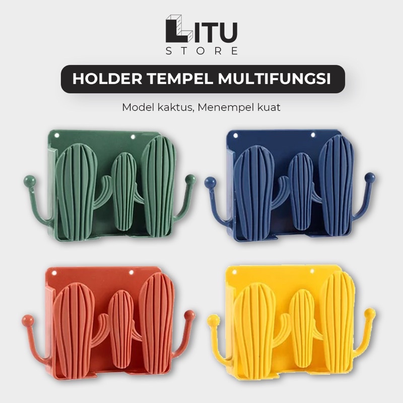 Jual Gantungan holder HP remote tv ac tempel dinding multifungsi motif ...