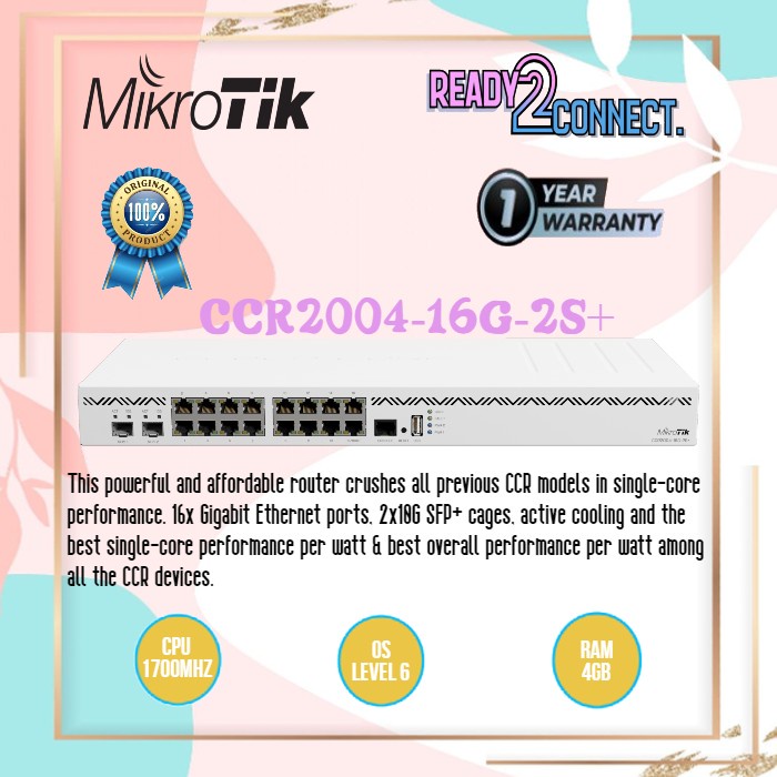 Jual MIKROTIK CCR2004-16G-2S+ RouterBoard | Shopee Indonesia
