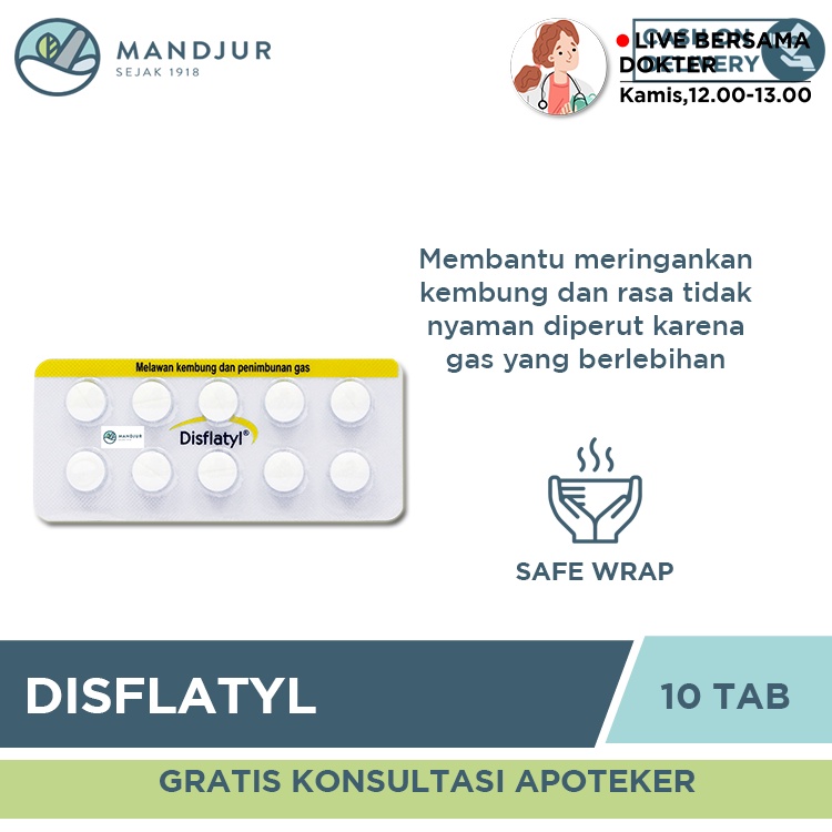 Jual Disflatyl 40 Mg 10 Tablet - Obat Pereda Kembung dan Gas Lambung ...