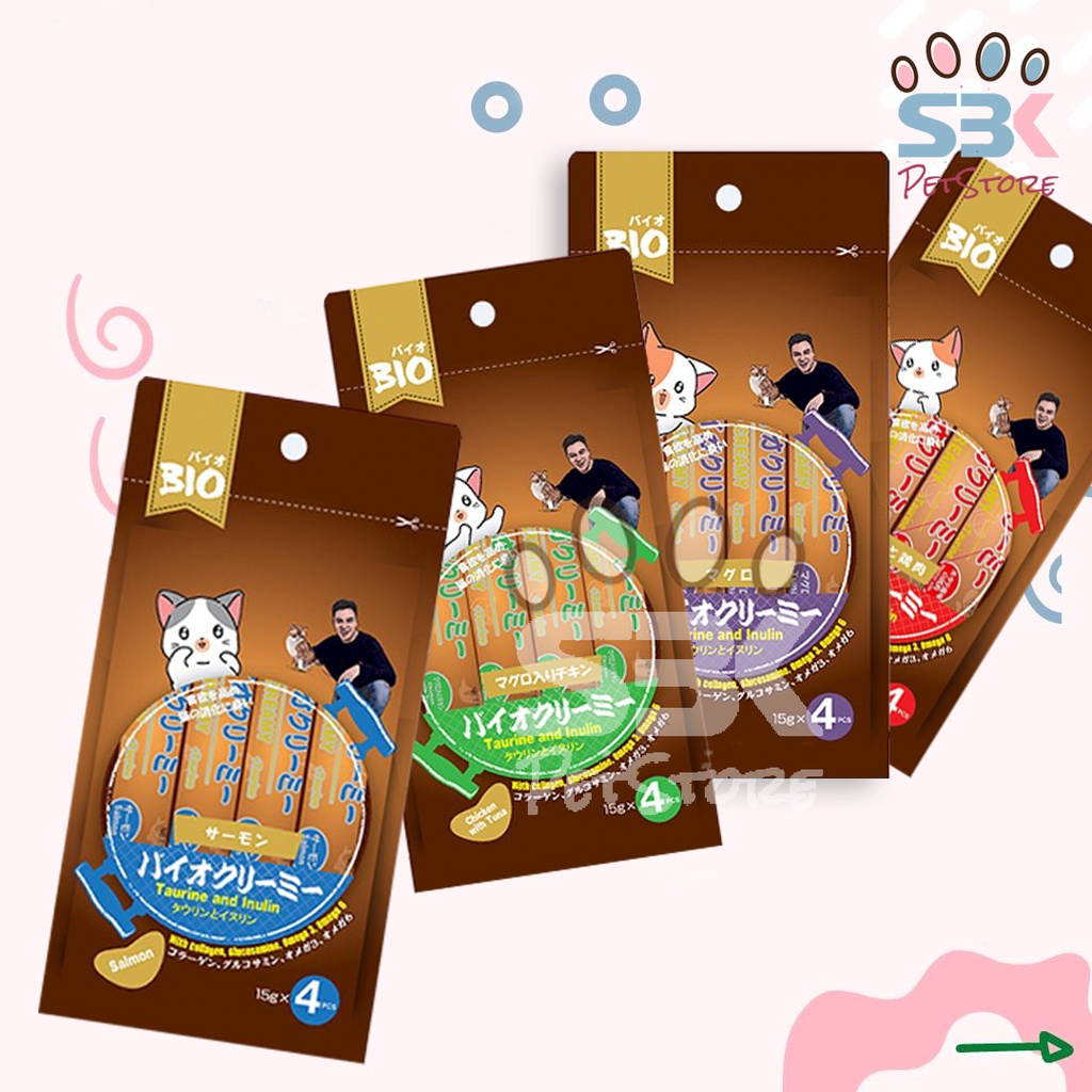 Jual Bio Creamy 60gr Cemilan Kucing Liquid / Snack Kucing | Shopee ...