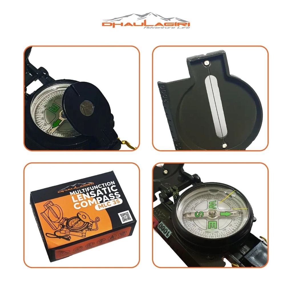 Jual Kompas Lensatik Metal Dhaulagiri Lensatic Compass Bidik Penunjuk ...
