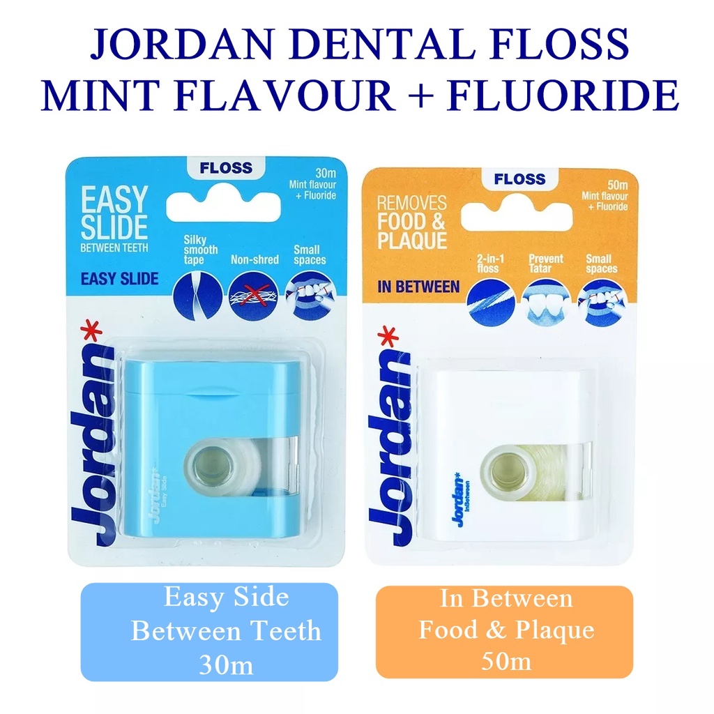 Jual JORDAN DENTAL FLOSS MINT FLAVOUR + FLUORIDE - DENTAL FLOSS REACH ...