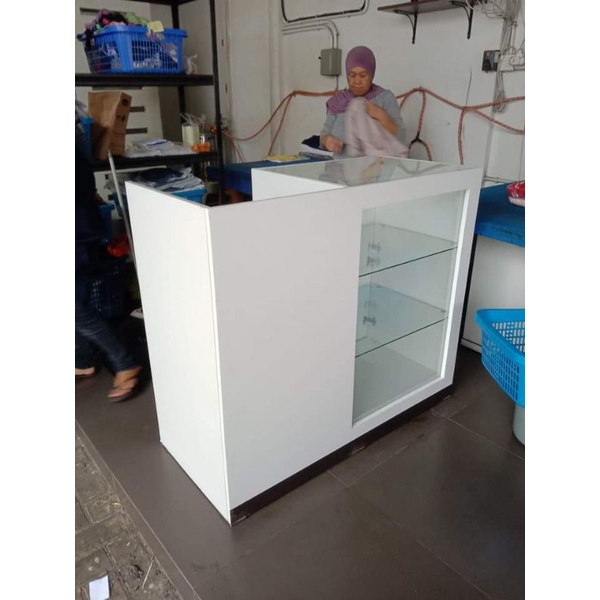 Jual MEJA KASIR MINIMALIS size 115*50*100 depan kaca / MEJA KASIR ...