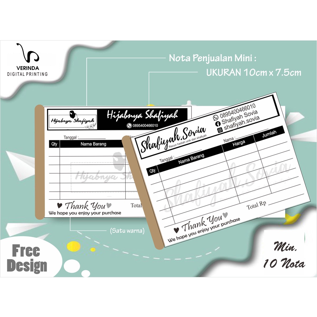 Jual Buku Nota Kecil 1 Ply Nota Olshop Nota Kontan Murah Nota Mini ...