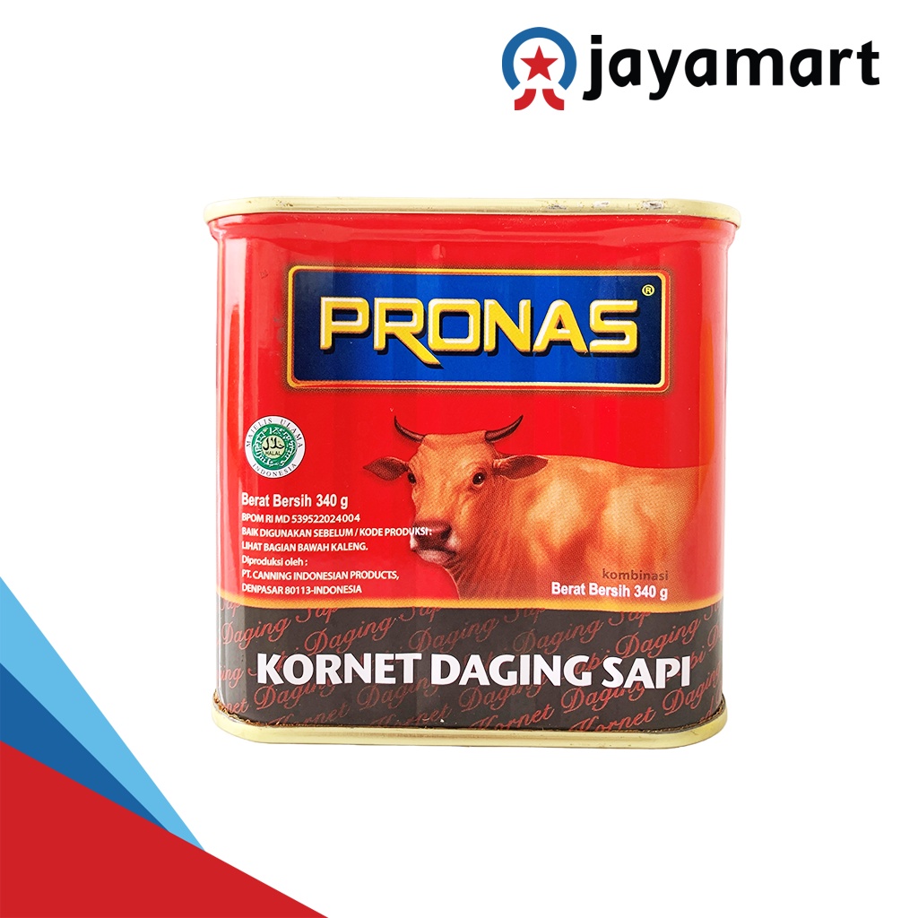 Jual PRONAS Kornet Kaleng Daging Sapi Kotak 340g / Corned Beef Pronas ...