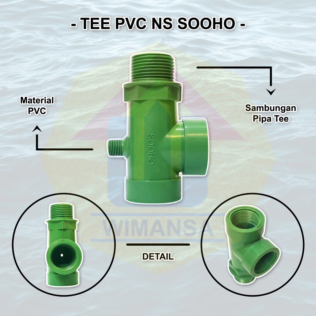 Jual TEE PVC NS SOOHO - SAMBUNGAN PIPA PVC - KONEKTOR TEE PIPA ...