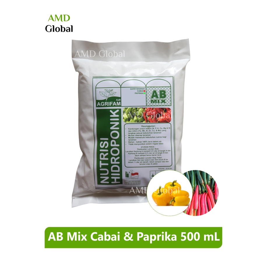 Jual Nutrisi Hidroponik AB Mix Buah Cabai / Cabe & Paprika 500 mL ...