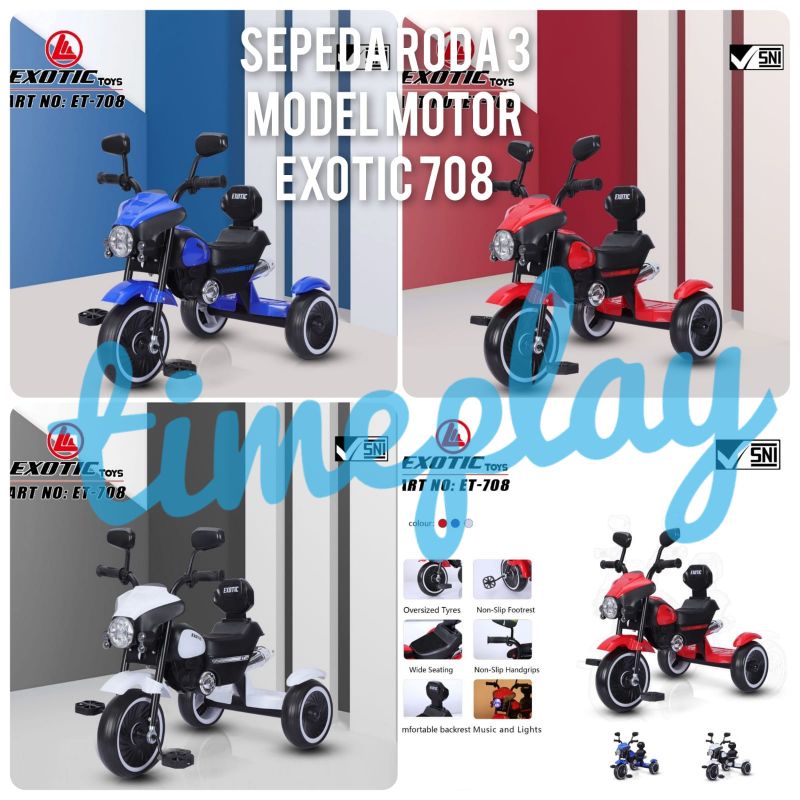 Jual SEPEDA 3 RODA ANAK Sepeda Roda Tiga Tricycle EXOTIC ET-708 model ...