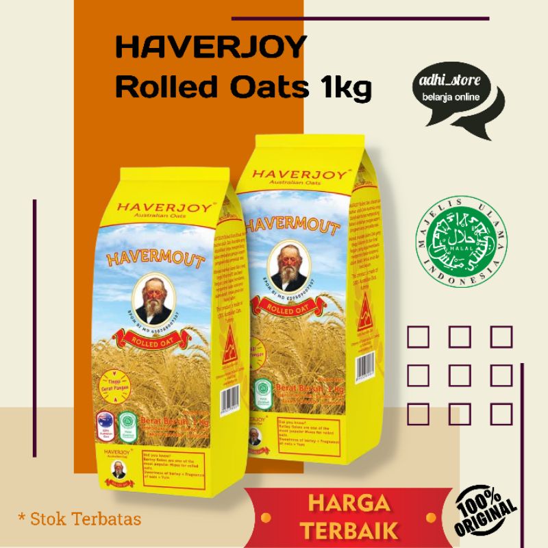 Jual Haverjoy Havermout Rolled Oats 1kg | Shopee Indonesia