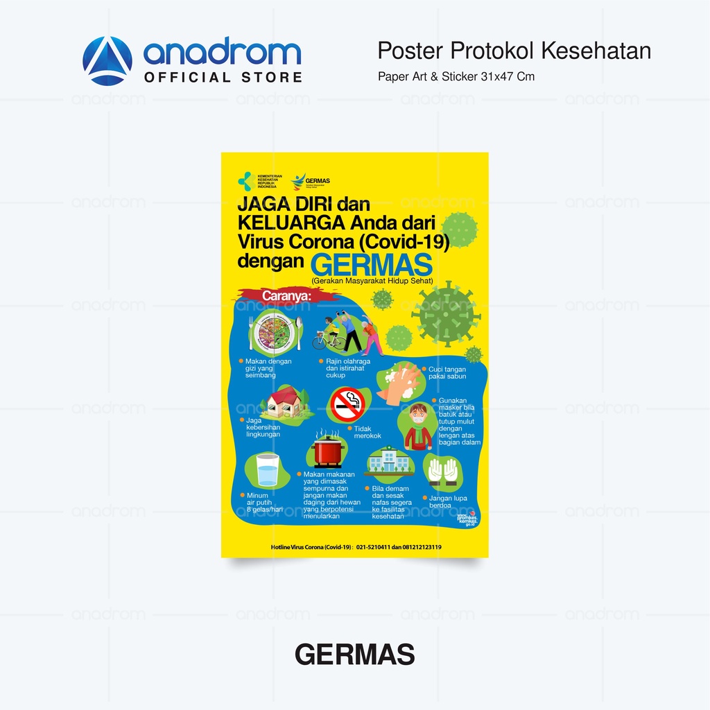 Jual Poster Protokol Kesehatan I poster cara mencuci tangan | Poster ...