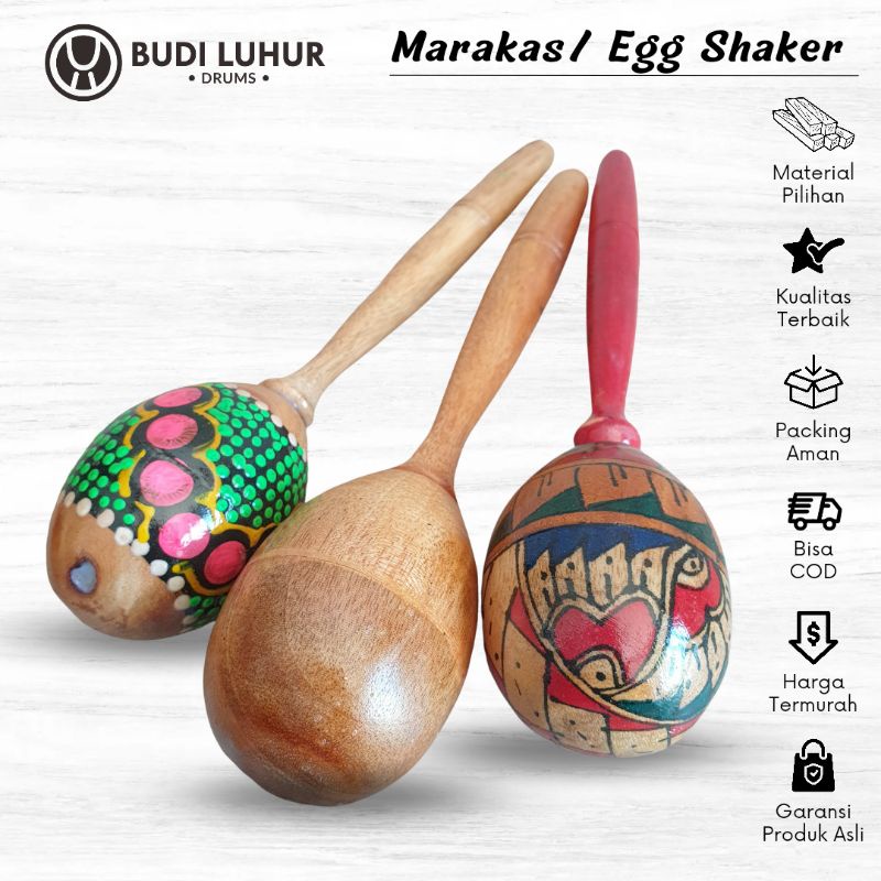 Jual Alat Musik Marakas Telur Kecil Gagang Stik Egg Shaker Bahan Kayu ...