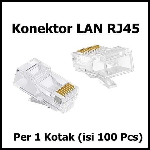 Jual Konektor RJ45 LAN isi 100 pcs Jack Kepala Kabel LAN UTP | Shopee ...