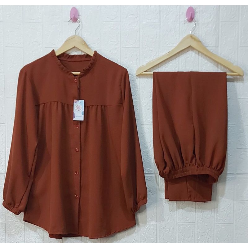 Jual ONE SET RAYON CRINKLE AIRFLOW SETELAN // SETELAN RAYON CRINKLE AIRFLOW// DRESS RAYON ...