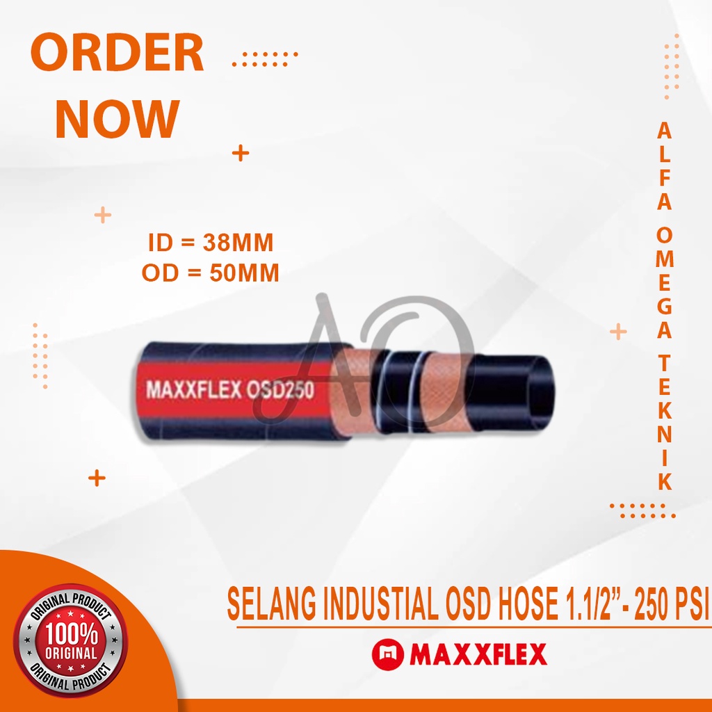Jual MAXXFLEX SELANG KARET OSD 1 1/2 INCH RUBBER SUCTION DELIVERY HOSE ...