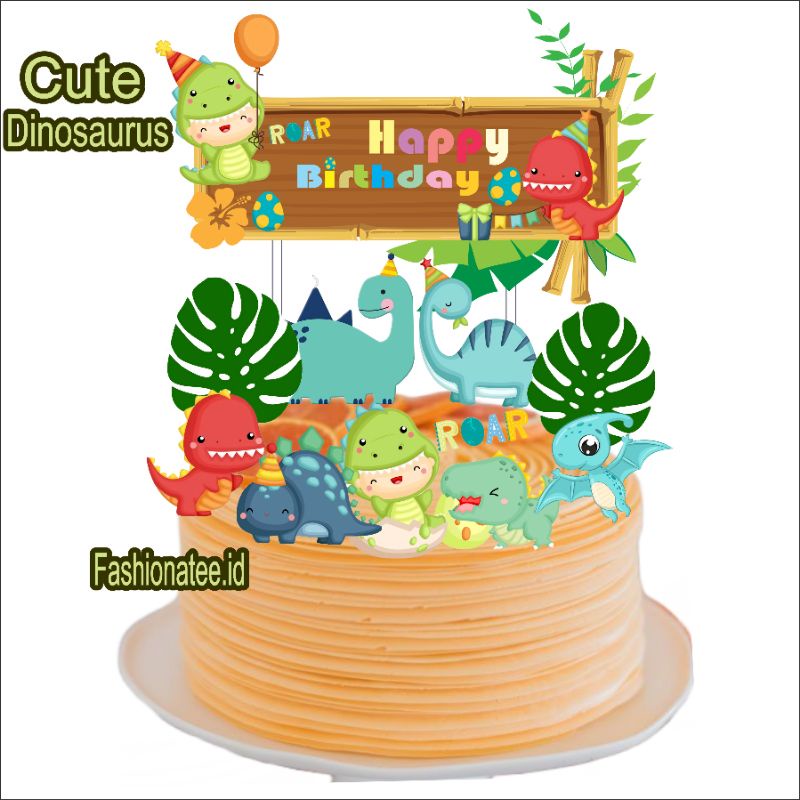 Jual Cake topper cute dinosaurus hiasan kue ultah medan | Shopee Indonesia