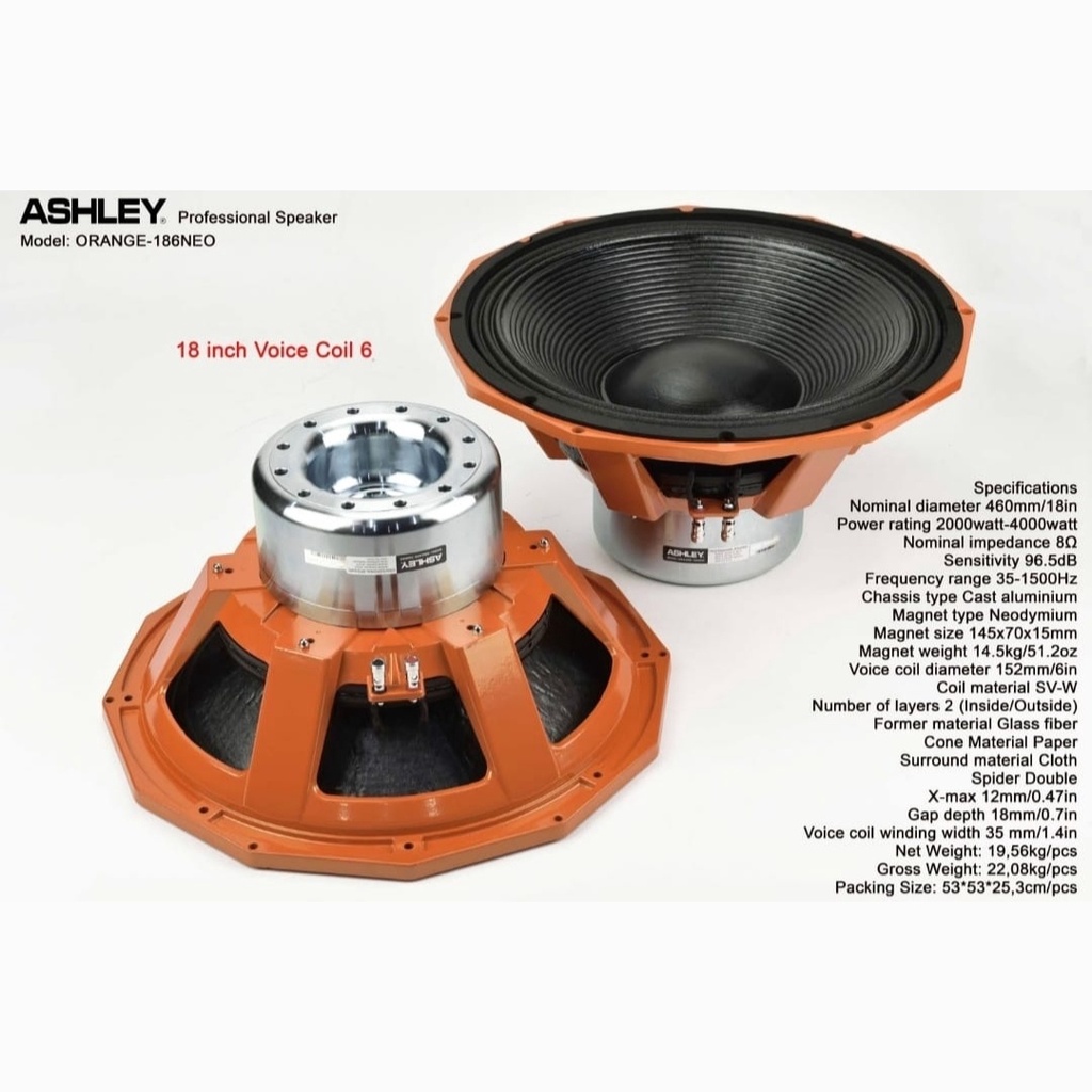 Jual Speaker komponen ashley orange 186 neo / orange186neo / orange186 ...