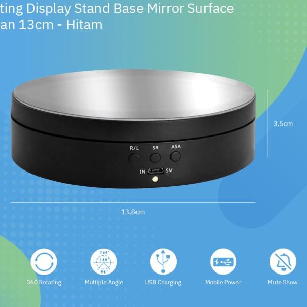 Jual Alas Putar Fotografi Rotating Display Stand Base Mirror Surface 13cm - Hitam | Shopee Indonesia