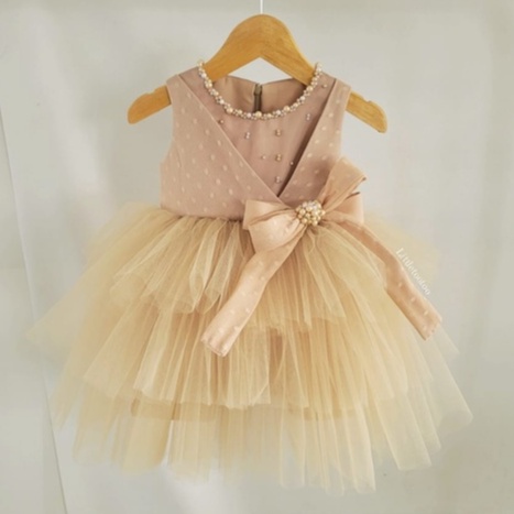 Jual LITTLE TOOTOO KIDS - Kaitlyn kids dress gold / dress anak / gaun ...