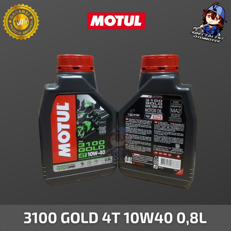 Jual MOTUL 3100 GOLD 4T 10W40 0,8L TECHNOSYNTHESE (FREE STIKER) 100% ...