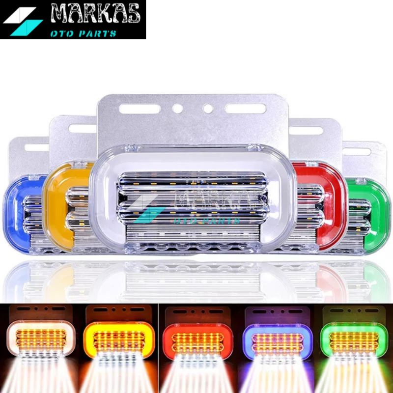 Jual Lampu Led Samping Bak Truk Variasi Model Oval Besar 12volt / 24volt 31Led Sein Running ...