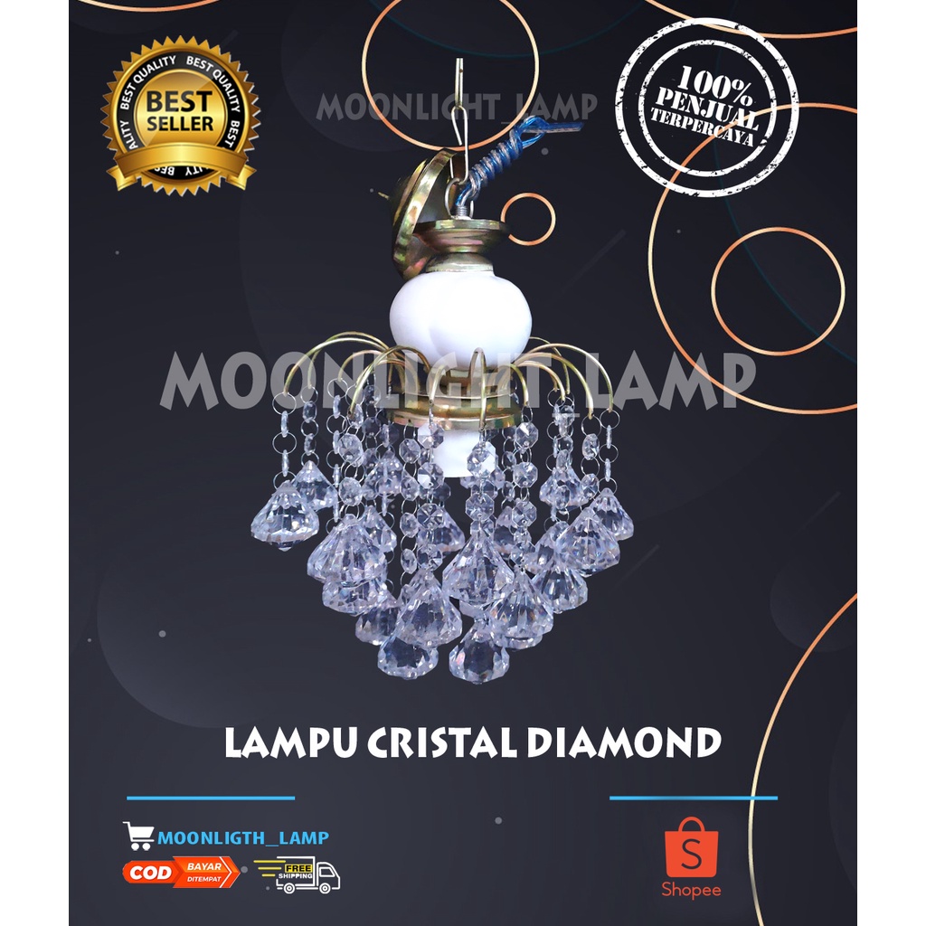 Jual Lampu gantung Cristal Diamond/ lampu murah / lampu modern / lampu ...