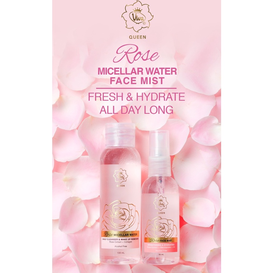 Jual Viva Queen Rose Face Mist 60 ml // Viva Queen Rose Micellar Water ...