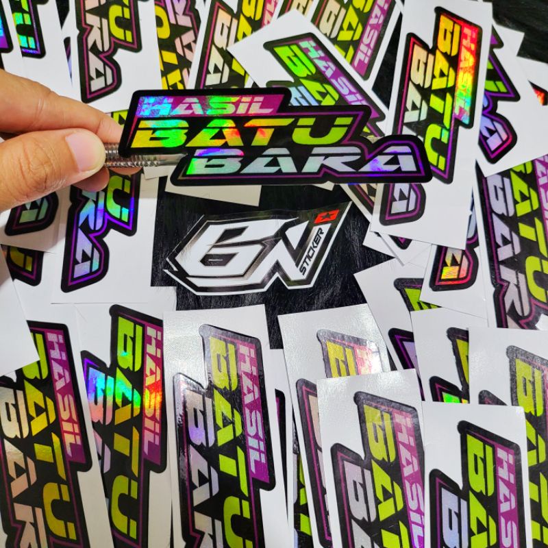 Jual stiker viral sticker kata2 Hasil Batu Bara Hologram | Shopee Indonesia