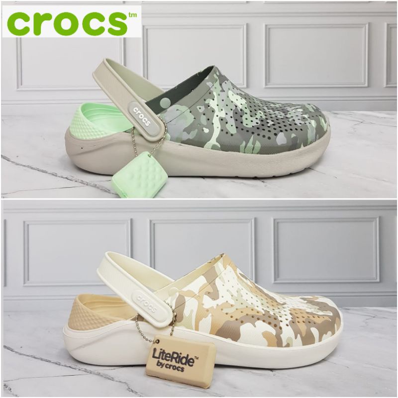 Jual Crocs Literide woman / Crocs Literide Clog Army Woman / sandal Crocs Literide Motif Camoue ...
