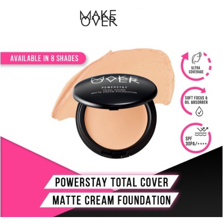 Jual MAKE OVER POWERSTAY TOTAL COVER MATTE CREAM FOUNDATION | Shopee ...