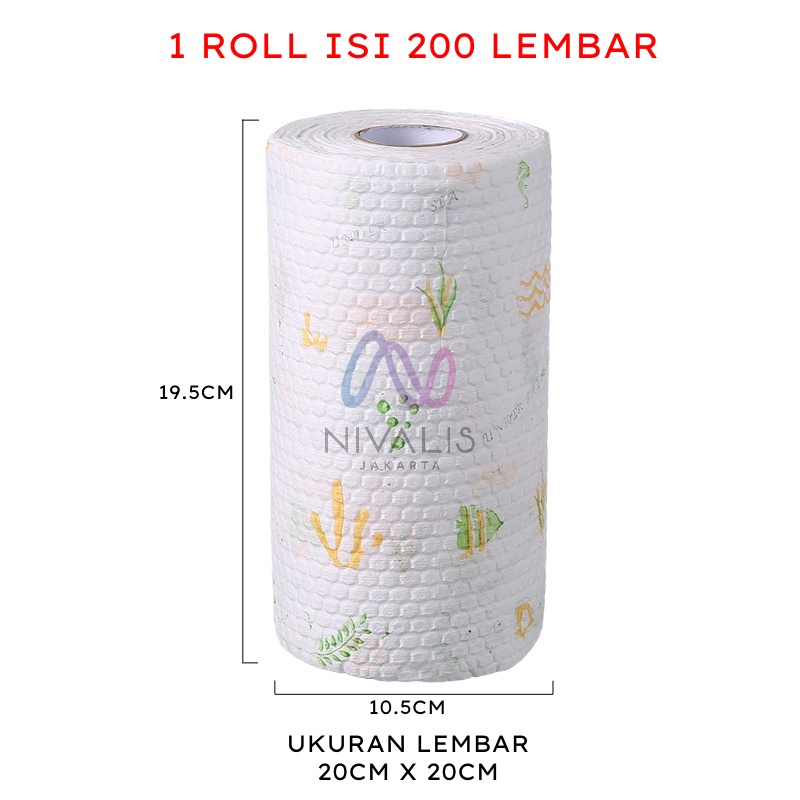 Jual NIVALIS JAKARTA KAIN LAP TISSUE DAPUR ROLL 50LEMBAR 200LEMBAR ...