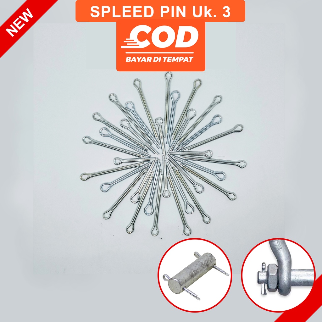 Jual Split pen Cotter Pin ukuran 3 mm (10 Pcs) Stainless Spleed Pin ...