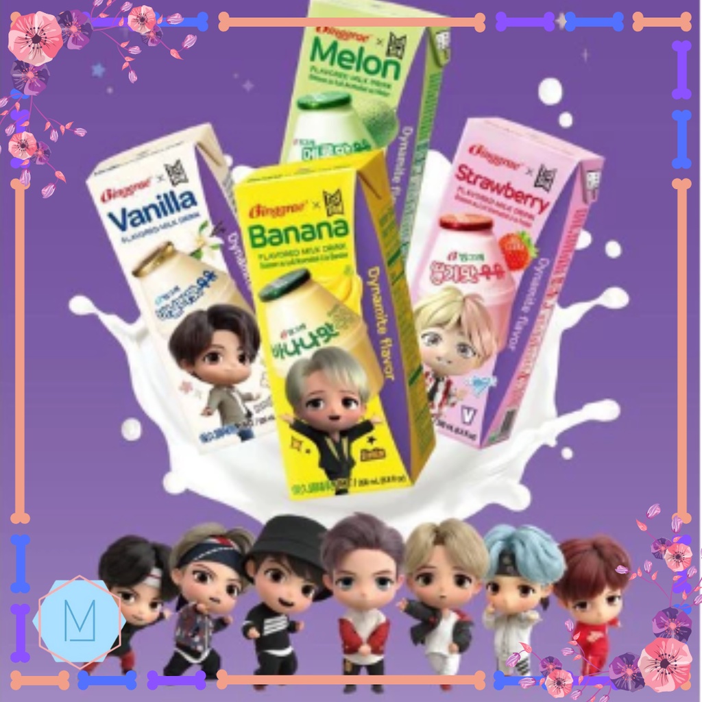 Jual BINGGRAE FLAVORED MILK DRINK X TINY TAN BTS | Shopee Indonesia