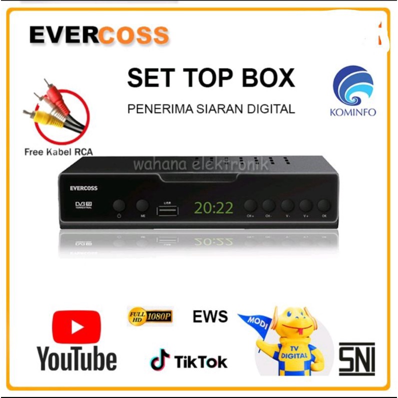 Jual SET TOP BOX STB EVERCOSS STB MAX PRO DVB-T2 TV DIGITAL TERESTRIAL ...