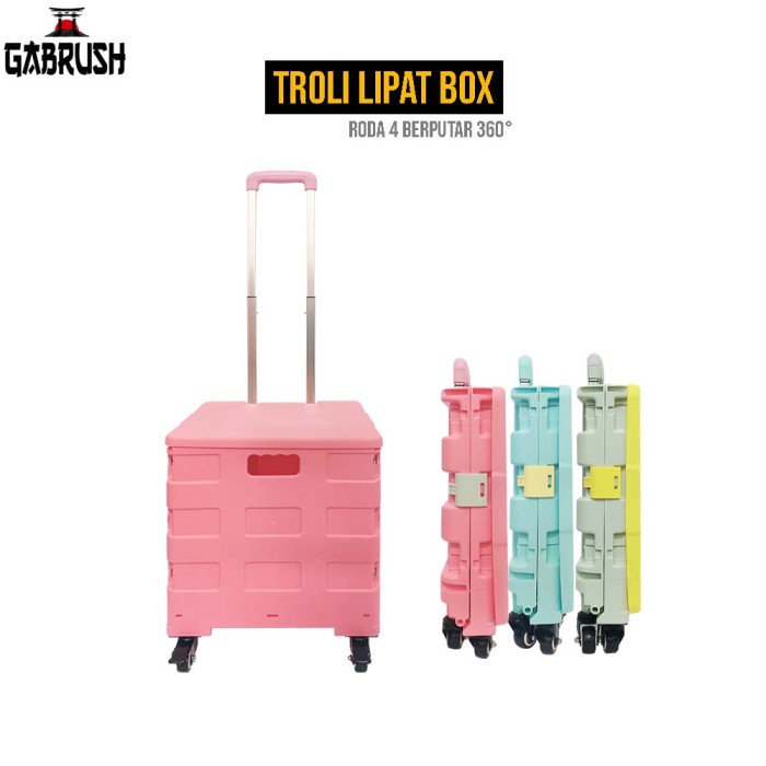 Jual Trolley Troli Lipat Box 4 Roda Keranjang Belanja Folded Trolley ...