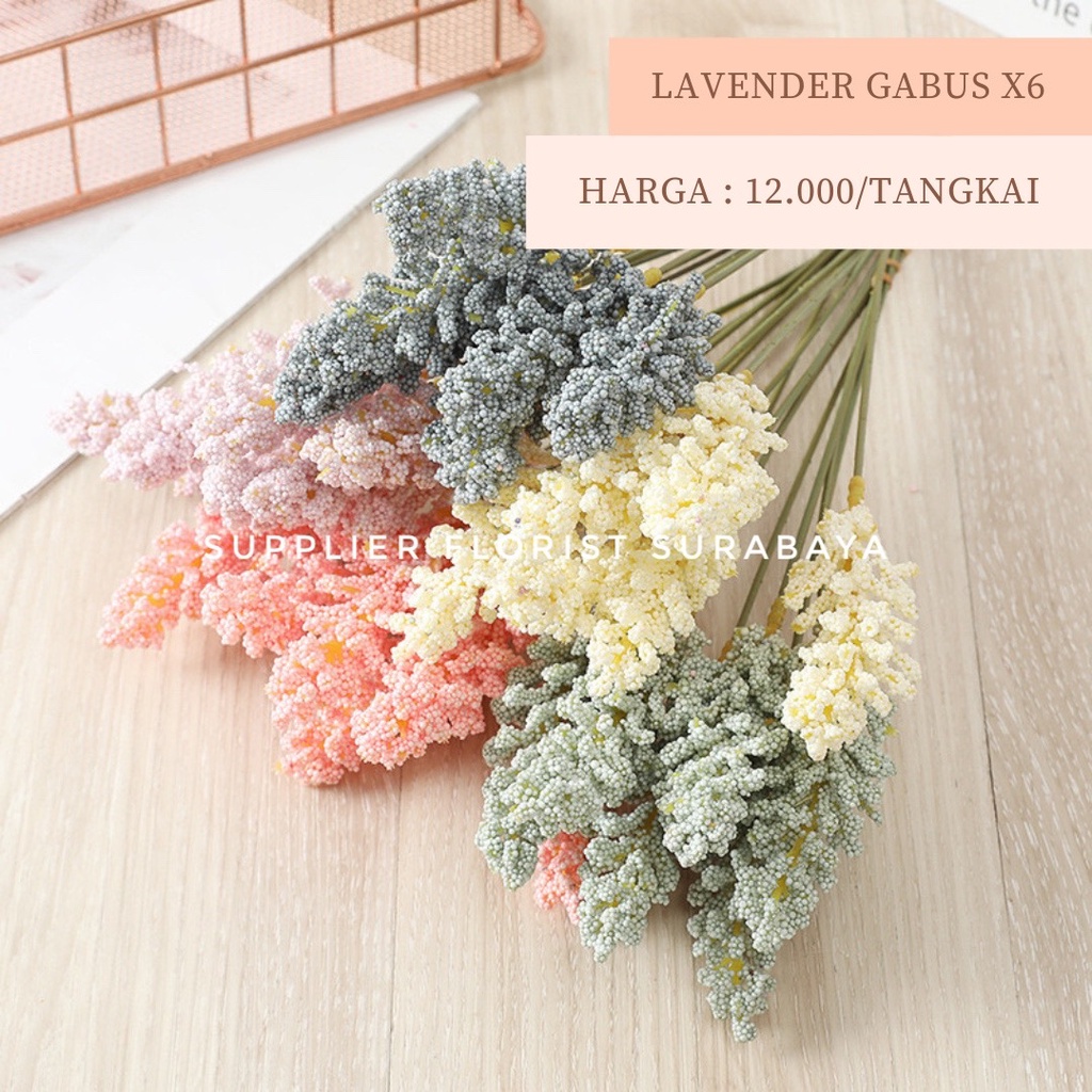 Jual [6 TANGKAI] BUNGA LAVENDER GABUS 1 IKAT ISI 6 TANGKAI, TINGGI 30CM ...