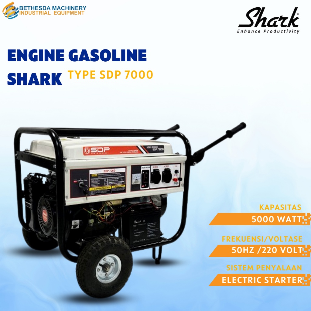 Jual Mesin Generator gasoline Shark SDP7000 5 Kw - Genset portable ...