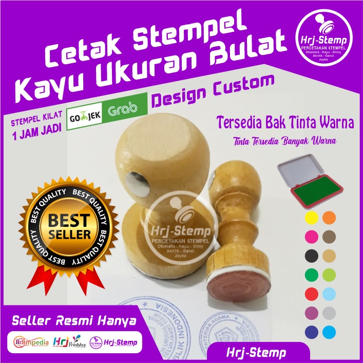 Jual Cetak Sempel Kayu Ukuran Bulat Design Custom | Cetak Stempel Kayu ...