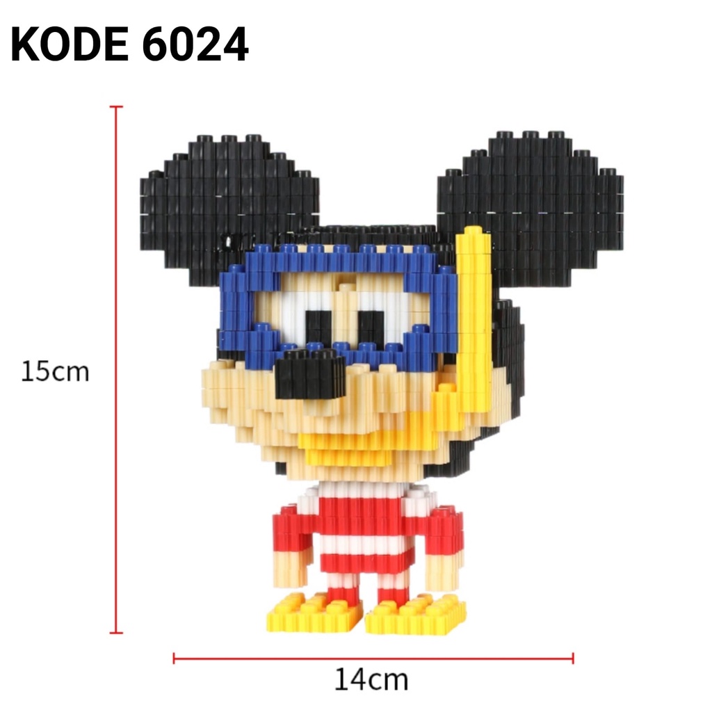 Jual Nano Block Mickey Mouse Series Building Block Mini Mainan Edukasi ...