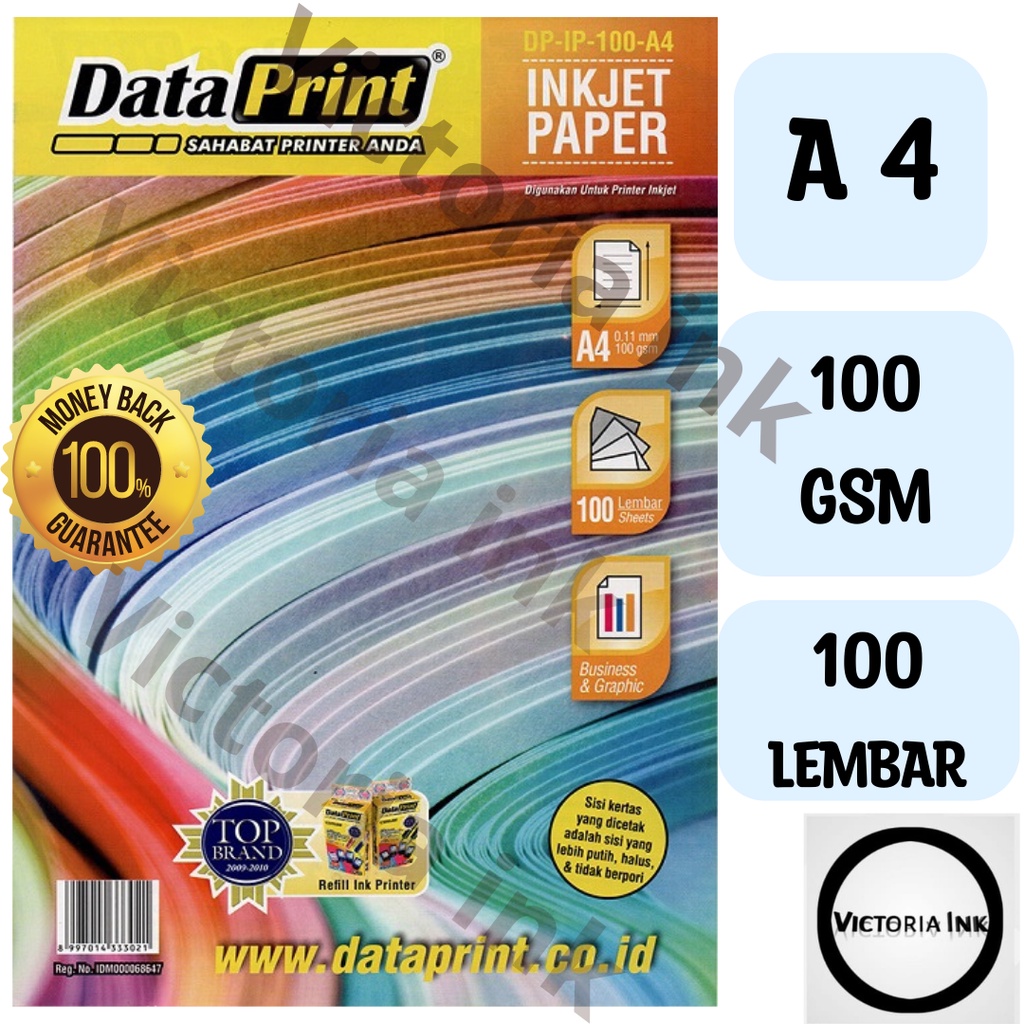 Jual Kertas Inkjet Data Print 100gsm Inkjet Paper A4 DataPrint 100 ...