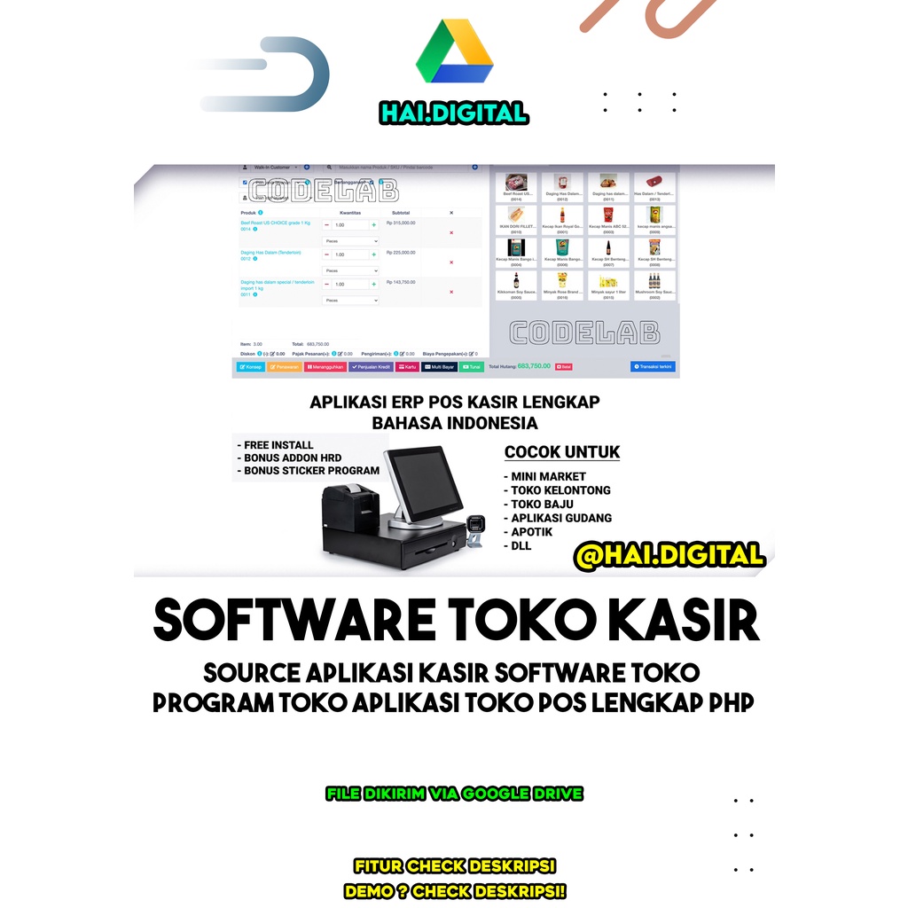Jual Source Aplikasi Kasir Software Toko Program Toko Aplikasi Toko POS Lengkap PHP | Shopee ...